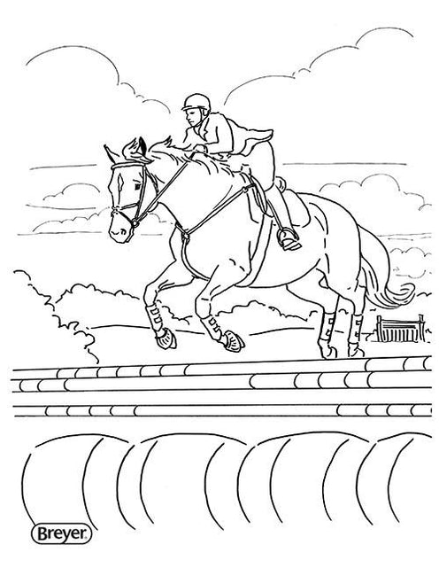 Jumping Coloring Page — BreyerHorses.com